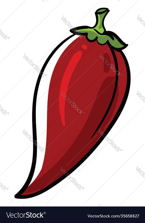 Rote Chili Peper Auf Weißem Hintergrund Vektorbild