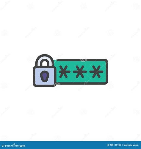 Pass Code Security Filled Outline Icon Stock Vector Illustration Of