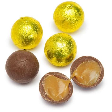 Palmer Foiled Caramel Filled Chocolate Candy Balls Yellow 5lb Bag