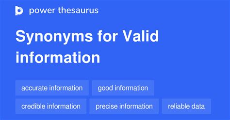 Valid Information Synonyms 444 Words And Phrases For Valid Information