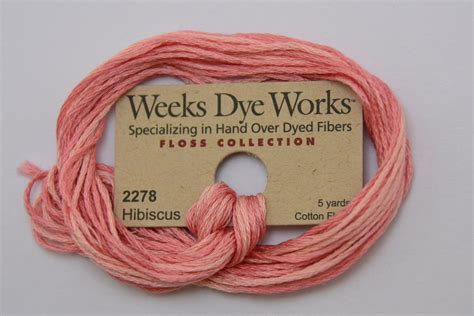 Hibiscus 2278 Weeks Dye Works 6 Strand Hand Dyed Embroidery Floss The