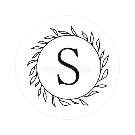 Letter S Initials With Round Floral Frames Vector Monogram Logo