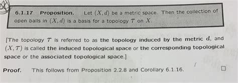 Solved Let X D Be A Metric Space Then The Collection Of