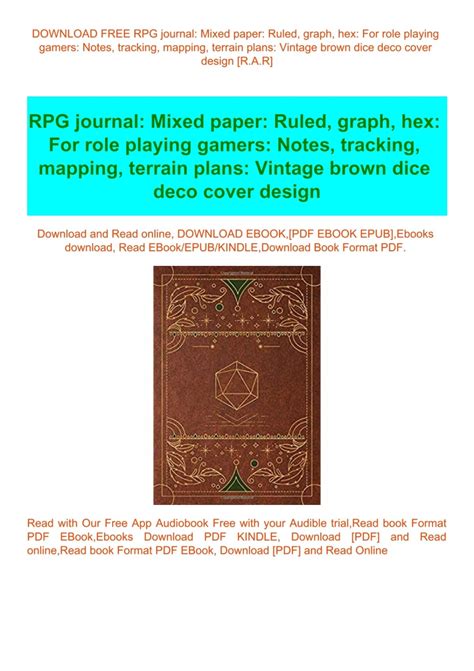 DOWNLOAD FREE RPG Journal Mixed Paper Ruled Graph Hex For Role Playing Gamers Notes Tracking