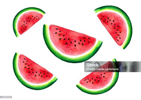 반원형 수박 조각의 패턴입니다 흰색 배경에 격리되어 있습니다 0명에 대한 스톡 벡터 아트 및 기타 이미지 0명 개념 건강한 식생활 Istock