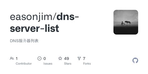 GitHub easonjim dns server list DNS服务器列表