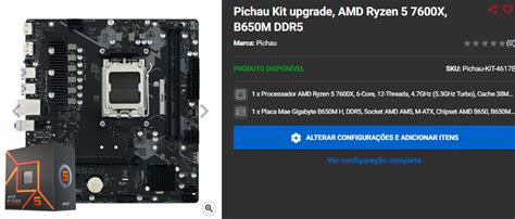 Kit Upgrade opções de destaque no site da Pichau Pichau Arena