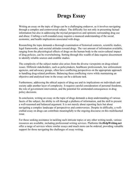 Drugs Essay Eastern Michigan University Pdf