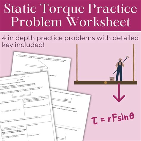 Static Torque Practice Problem Worksheet Physics And Ap Physics 1