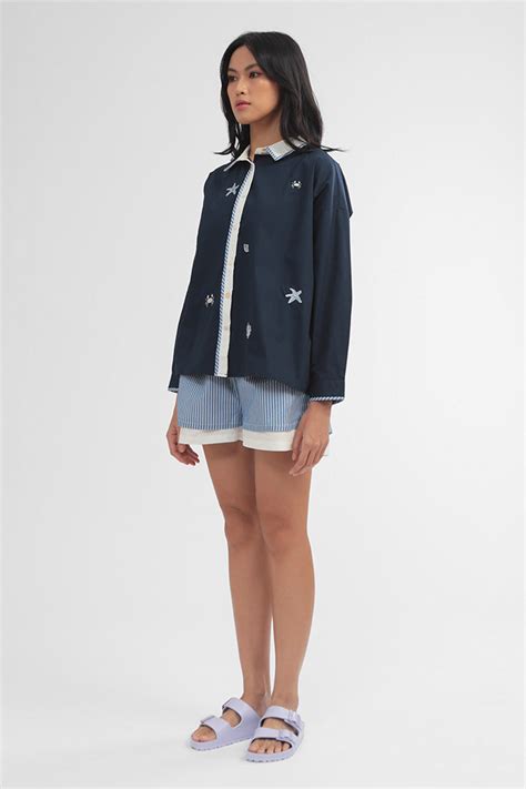 Navy Ocean Maurea Cottonink