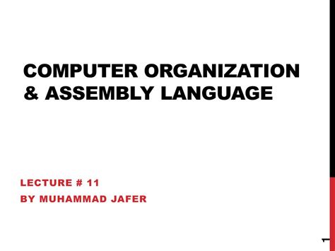 Ppt Computer Organization And Assembly Language Powerpoint Presentation
