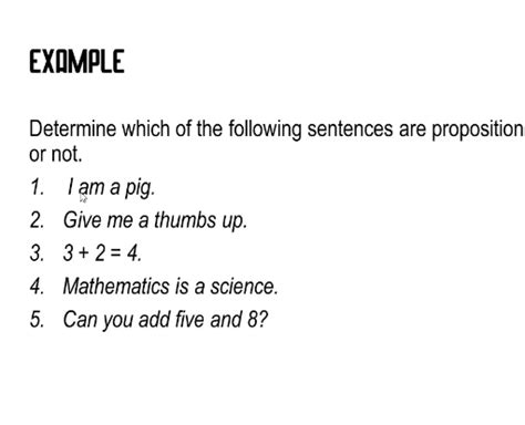 Solved Exomple Determine Which Of The Following Sentences Are