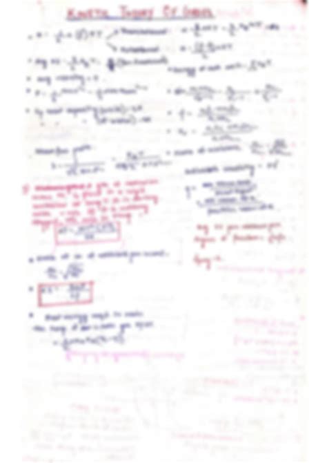 Solution Thermodynamics And Kinetic Theory Ncert Based Formula Chart