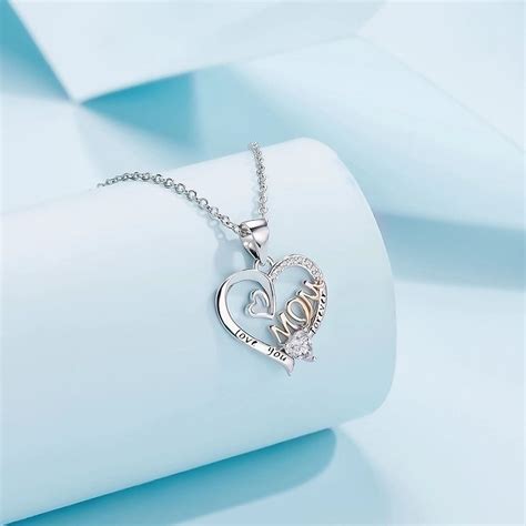 925 Sterling Silver Plating Letter Heart Shape Pendant Necklace