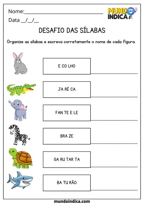 20 Atividades De Alfabetização 3º Ano Prontas Para Imprimir