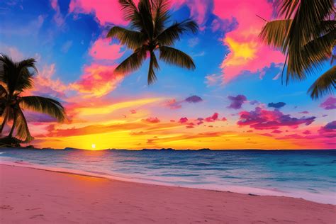 Beautiful Sunset At The Beach · Creative Fabrica