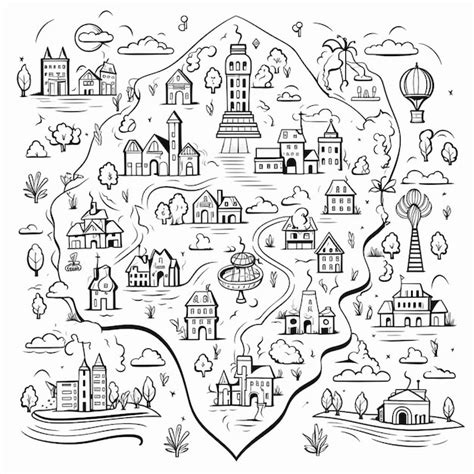 Premium Photo Maps Black Kawaii Cute Cute Angel Flat Coloring Book