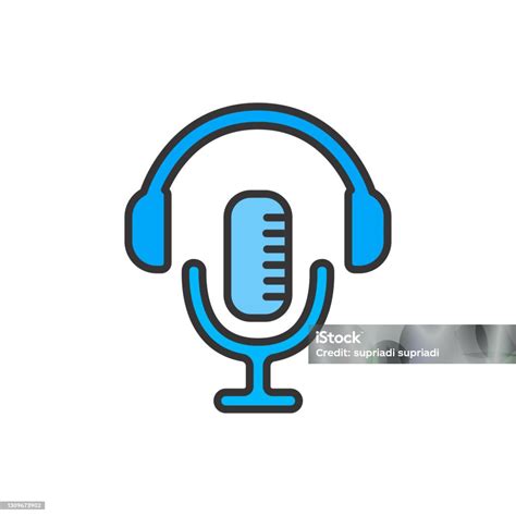 팟캐스트 아이콘 디자인 벡터 템플릿 개념에 대한 스톡 벡터 아트 및 기타 이미지 개념 노래방기계 녹음 장비 Istock