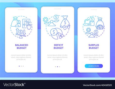 Budget Classification Blue Gradient Onboarding Vector Image
