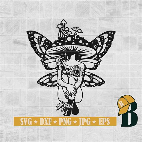 Mystical Woman Svg Celestial Svg Mushroom Girls Svg Woman Body With