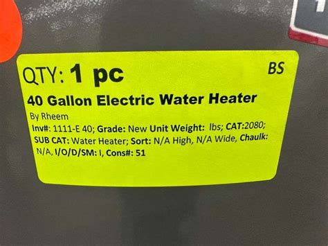 50 Gallon Electric Water Heater Lambrecht Auction Inc
