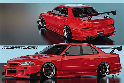 R34 Nissan Gt R Turns Into Stanced 4 Door Hakosuka And R33 Fans Will