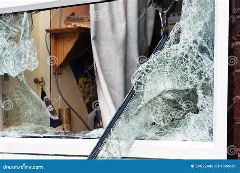 Broken Glass In Window Stock Image Image Of Crime Safety 54022445