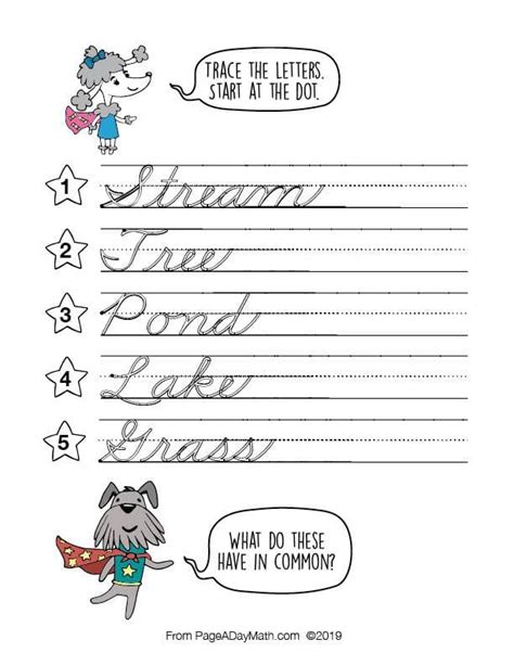 100 Beautiful Biology Cursive Handwriting Book Page A Day Math