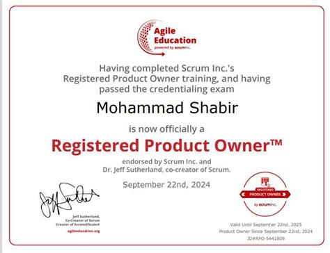 Productowner Scruminc Certifiedproductowner Agile Productmanagement Mohammad Shabir 14