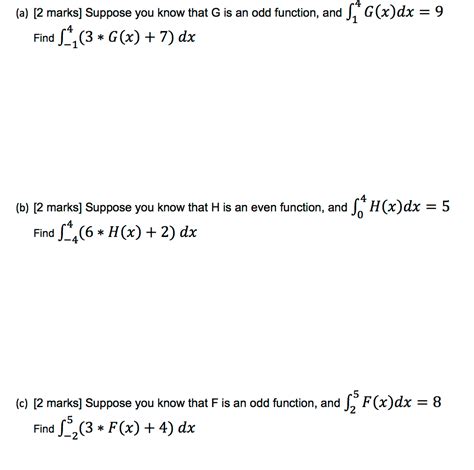 solved a [2 marks] suppose you know that g is an odd