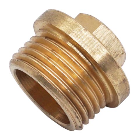 Skirco 8 Pcs Brass Hex Head Flanged Plug 38″ Male Blanking Plug Pipe Plug External Bsp