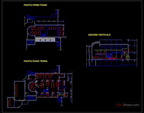 Classical Library Cad Plan Autocad File Free Download