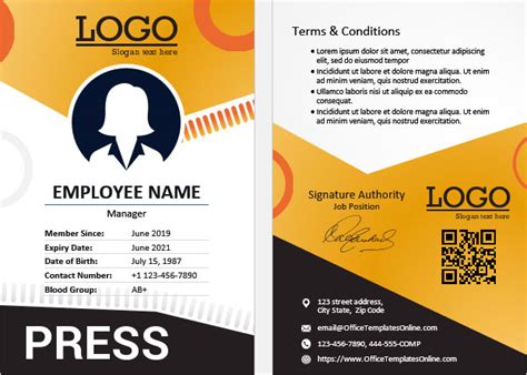 8 Free Press Id Card Pass Badge Formats For Ms Word