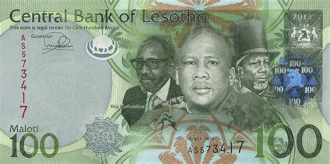 Lesotho P24b 100 Maloti From 2013
