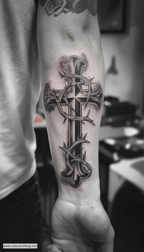 23 Bold Small Thorns Cross Wrist Tattoos For Men Ideas And Inspiration