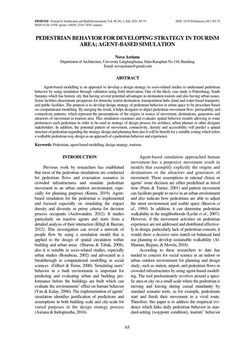 Pdf Pedestrian Behavior For Developing Strategy In Tourism Area