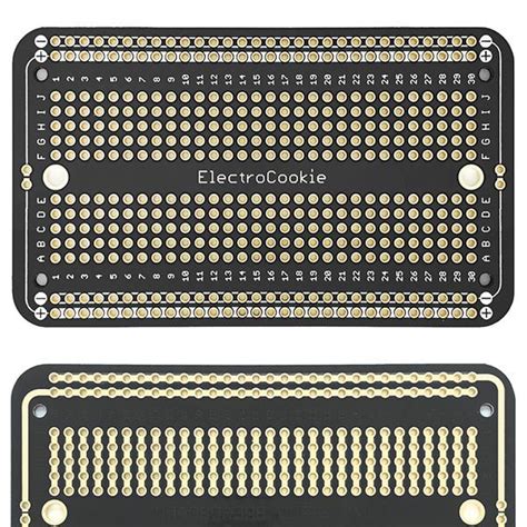 Pcb기판 브레드보드형 만능기판 Half Size아두이노 및 개발용 89x52mm 블랙 디바이스마트