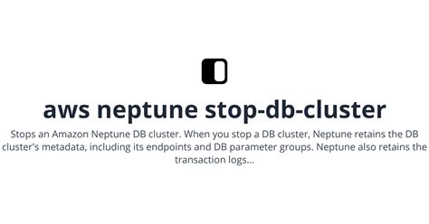 Aws Neptune Stop Db Cluster Fig Aws Neptune Stop Db Cluster Fig