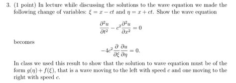 Solved 3 1 Point In Lecture While Discussing The