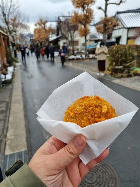 Tokurotsu Street Food In Yufuin Walking Street Stock Image Image Of