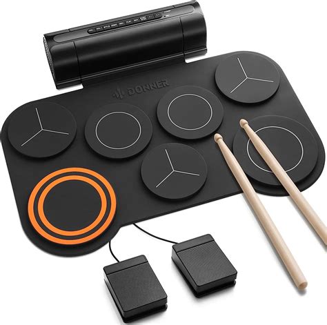Donner Electronic Drum Set 7 Pads Electric Drum Pad Roll Up Quiet Drum