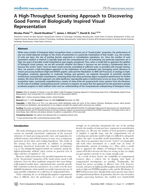 Pdf A High Throughput Screening Approach To Discovering Good Forms Of Inspired Visual