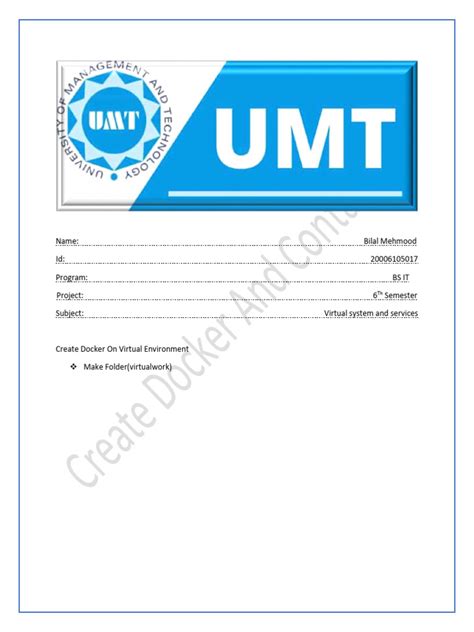 Creating Docker In Virtual Environment Pdf