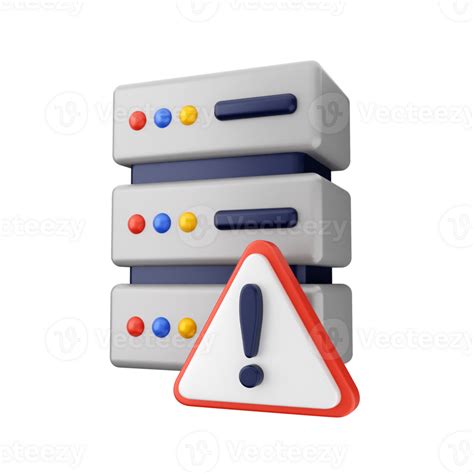 A Server With A Red And White Warning Sign 56255816 Png
