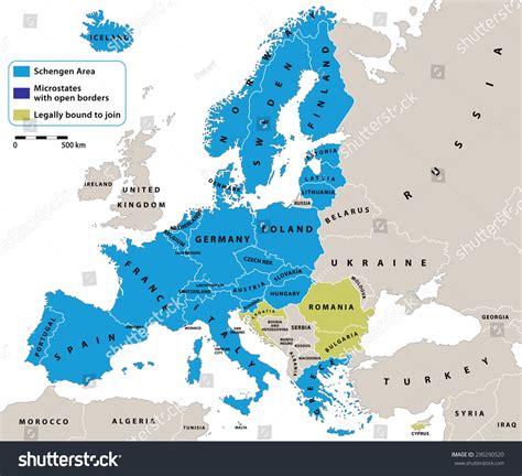 Espacio Schengen Sobre El Mapa Político Vector De Stock Libre De