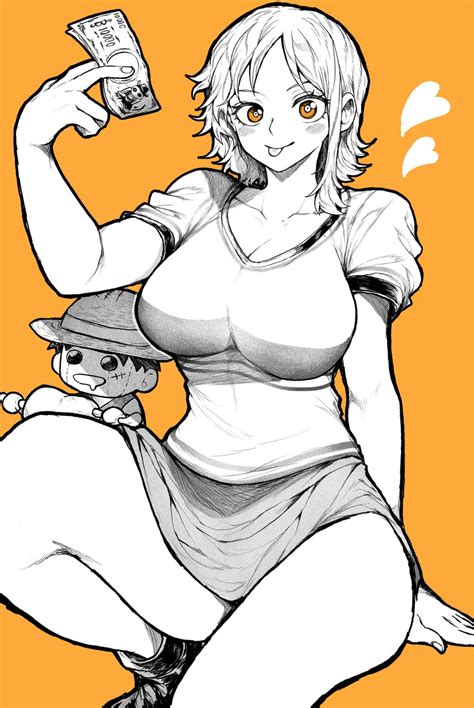 Nami And Monkey D Luffy One Piece Drawn By Yotsumishiro Danbooru