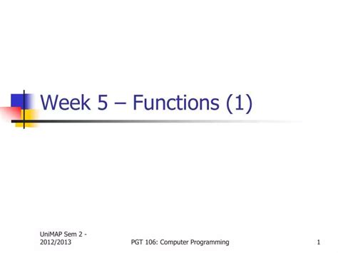 Ppt Week 5 Functions 1 Powerpoint Presentation Free Download