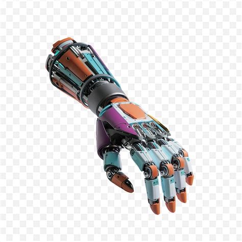 A Robotic Arm With A Purple And Green Arm That Says The Brand Of The