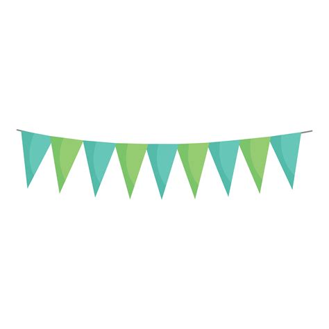 Green And Blue Party Flags Hanging On String Decoration 47564385 Vector