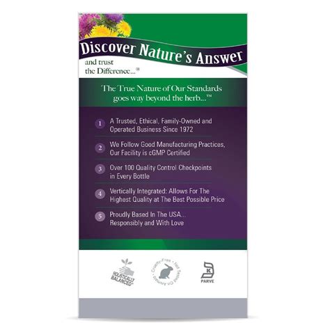 Natures Answer Liver Support 1500mg Vegetarian Capsules With Silymarin